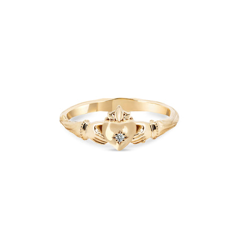 Claddagh Heart Diamond Ring by Chupi Jewellery