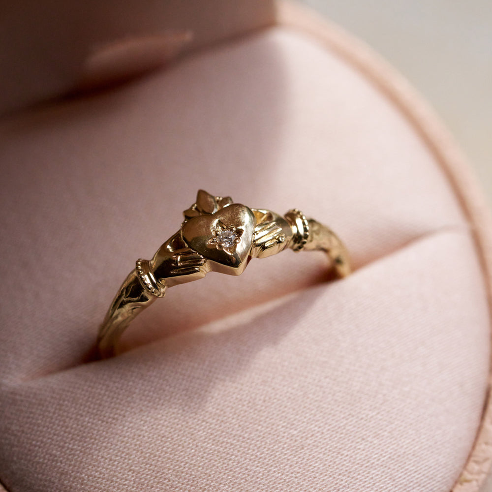 Claddagh Heart Diamond Ring by Chupi Jewellery